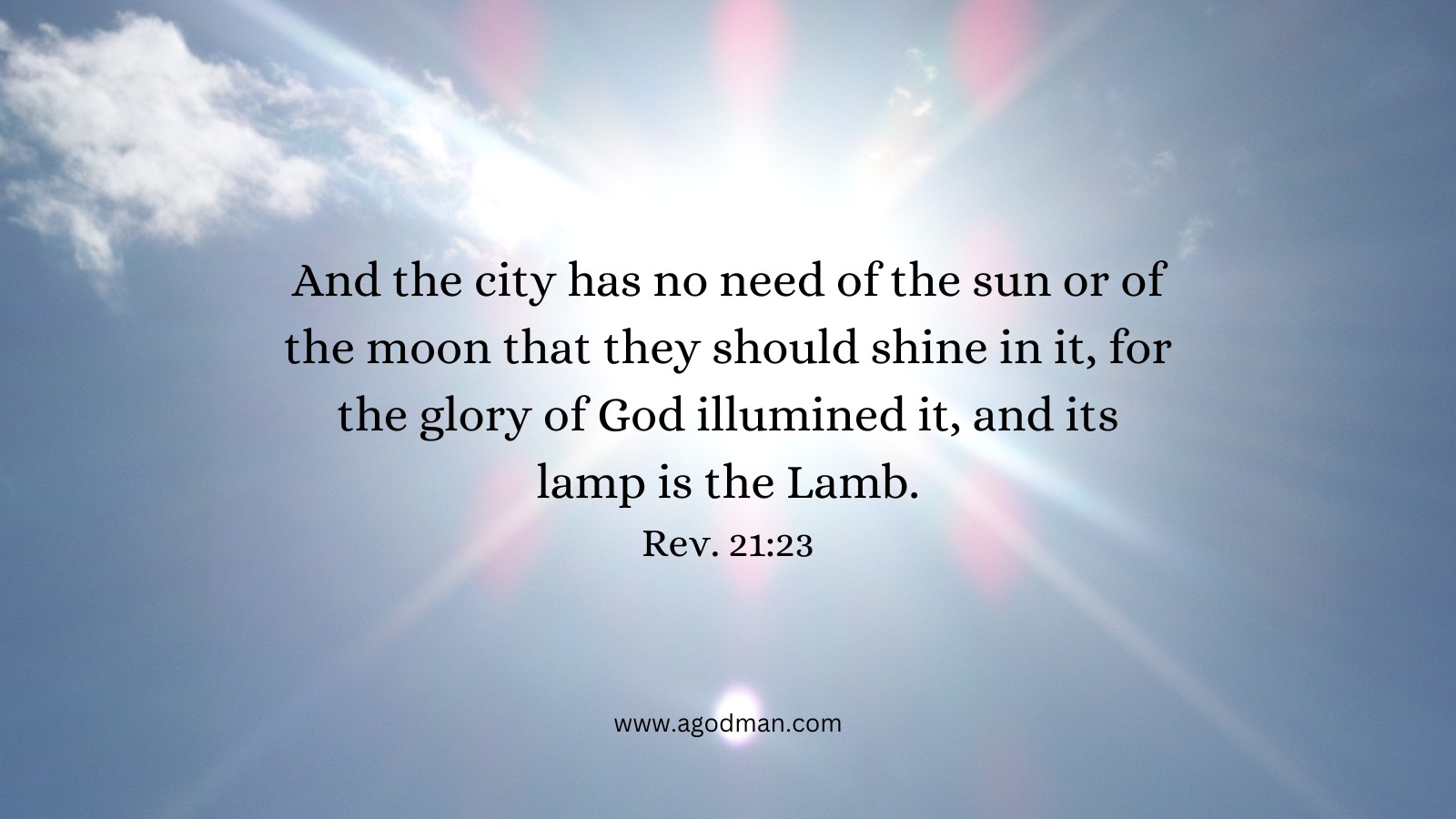 In the New Jerusalem we will See God's Face and Shine Him Forth